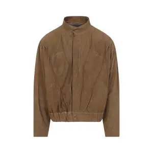 Giorgio Armani Lamb Leather Blouson Jacket - Brown