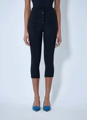 Jacquemus JACQUEMUS High-Waisted Buttoned Cycling Pants Black