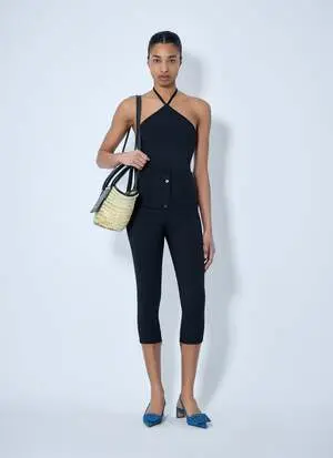 Jacquemus High-waisted Buttoned Cycling Pants - Black