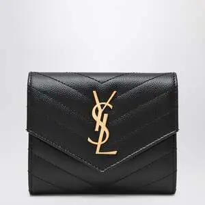 Saint Laurent Tri-fold Cassandre Wallet - Black