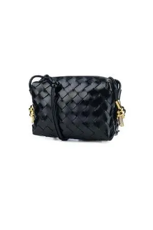 Bottega Veneta Woven Crossbody Bag With Knotted Detail