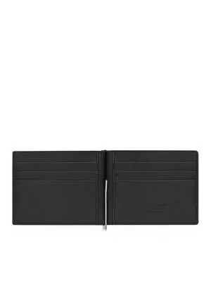 Saint Laurent Wallet Money Clip Textured Leather