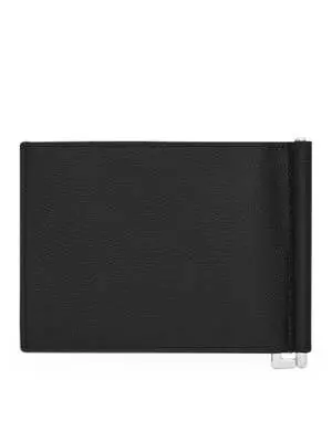 Saint Laurent Wallet Money Clip Textured Leather