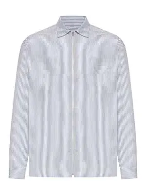 Prada Cotton Poplin Shirt With Striped Pattern - Multicolor
