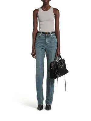 Balenciaga High-waisted Stretch Jeans In Vintage Blue - Multicolor