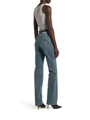 Balenciaga High-waisted Stretch Jeans In Vintage Blue - Multicolor