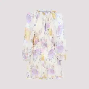Zimmermann Luna Ruffle Playsuit Floral Print Viscose