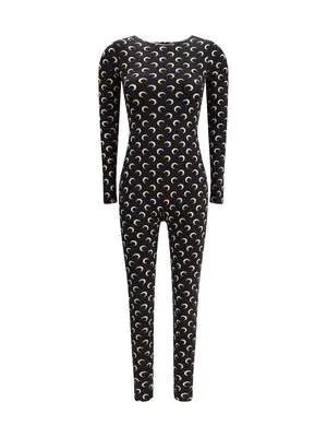 MARINE SERRE Moon Print Long Sleeve Jumpsuit - Brown
