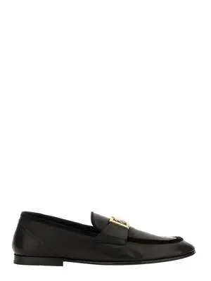 Dolce & Gabbana Leather Loafer With Logo Detail