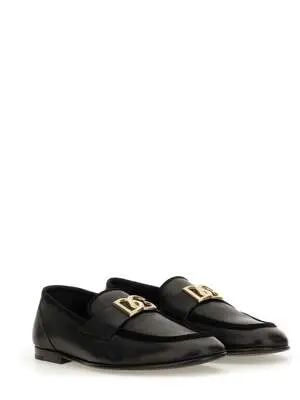 Dolce & Gabbana Leather Loafer With Logo Detail