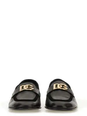 Dolce & Gabbana Leather Loafer With Logo Detail