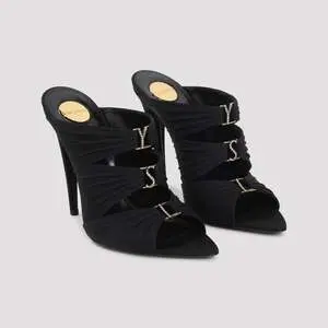 Saint Laurent Leather Gippy 110 Lauro Sandals - Black