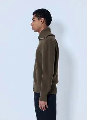 Bottega Veneta Zip-front High Collar Cardigan