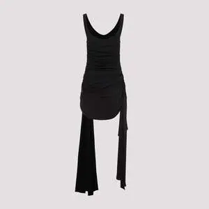 MUGLER Sleeveless Asymmetric Draped Dress