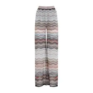 Missoni Zigzag Viscose Blend Wide Leg Pants - Multicolor