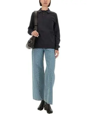 MAISON MARGIELA Long-sleeve Wool Polo Shirt - Gray