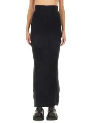 Rick Owens RICK OWENS Ribbed Knit Maxi Skirt Black