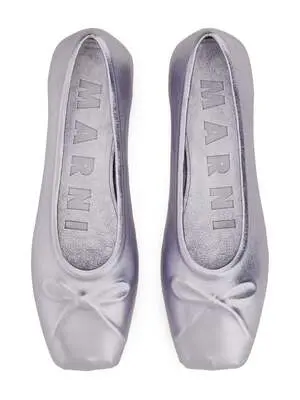 Marni Ballerina Flats With Little Bow Detail - Purple