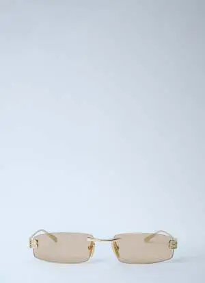 Balenciaga Rectangle Rimless Sunglasses - Brown