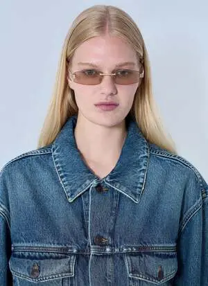 Balenciaga Rectangle Rimless Sunglasses