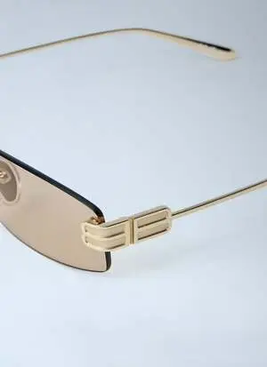Balenciaga Rectangle Rimless Sunglasses