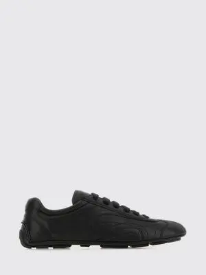 Prada Nappa Leather Lace-up Sneakers - Black