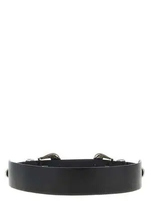 GOLDEN GOOSE Double Buckle Belt - Black
