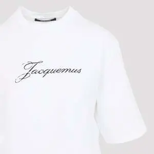 Jacquemus Cotton T-shirt With Contrasting Logo - White