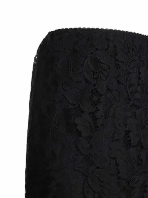 Chloé Black Floral Lace Straight Skirt