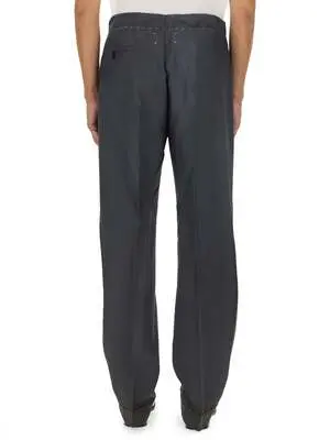 MAISON MARGIELA Wool And Mohair Overdyed Trousers - Gray