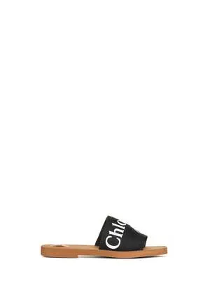 Chloé Woody Linen Flat Sandals