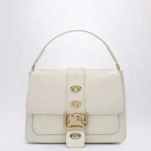 Burberry Small Rider Shoulder Bag In Lambskin - Cream