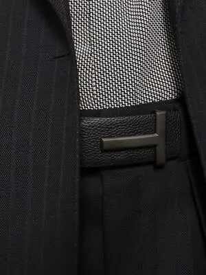 TOM FORD Hammered Leather Belt - Black