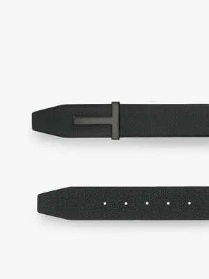 TOM FORD Hammered Leather Belt - Black
