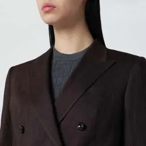 Tagliatore Linen-blend Double-breasted Jacket - Brown
