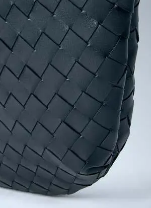 Bottega Veneta Intrecciato Leather Crossbody Bag - Black