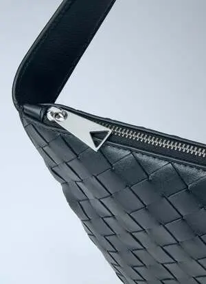 Bottega Veneta Intrecciato Leather Crossbody Bag - Black