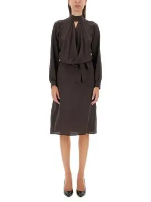 Kiton Silk Dress - Brown