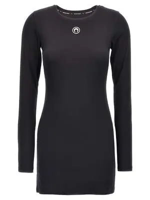 MARINE SERRE Moon Logo Ribbed Cotton Dress