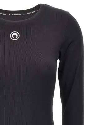 MARINE SERRE Moon Logo Ribbed Cotton Dress
