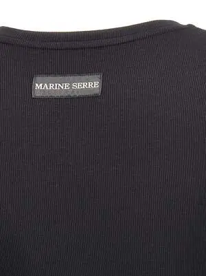MARINE SERRE Moon Logo Ribbed Cotton Dress