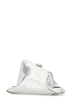 Attico Silver Metallic Clutch