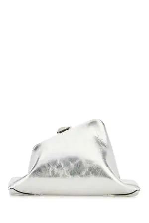 Attico Silver Metallic Clutch - Multicolor