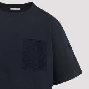 Moncler Cotton T-shirt With Embroidered Detail And Drawstring Hem