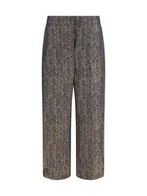 Giorgio Armani Chevron Jacquard Viscose Pants - Brown