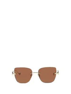 Valentino Garavani Geometric Metal Cat Eye Sunglasses - Brown