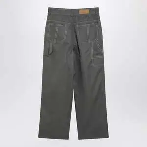 Ami Grey Wool Canvas Workwear Trousers
