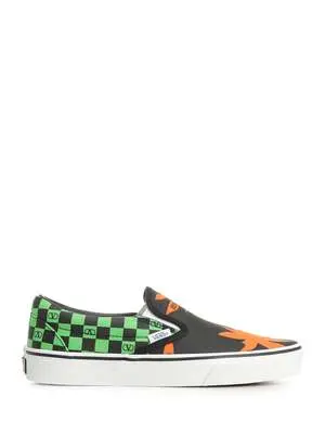 Valentino Garavani X Vans Slip-on Sneakers With Vlogo Checkerboard And Tropical Leaf Print
