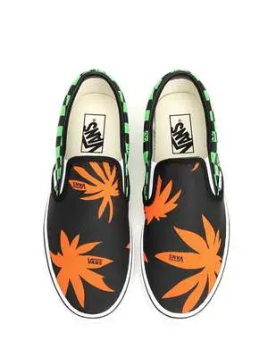 Valentino Garavani X Vans Slip-on Sneakers With Vlogo Checkerboard And Tropical Leaf Print