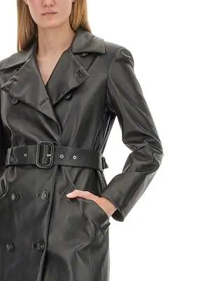 Sportmax Leather Belted Trench Coat